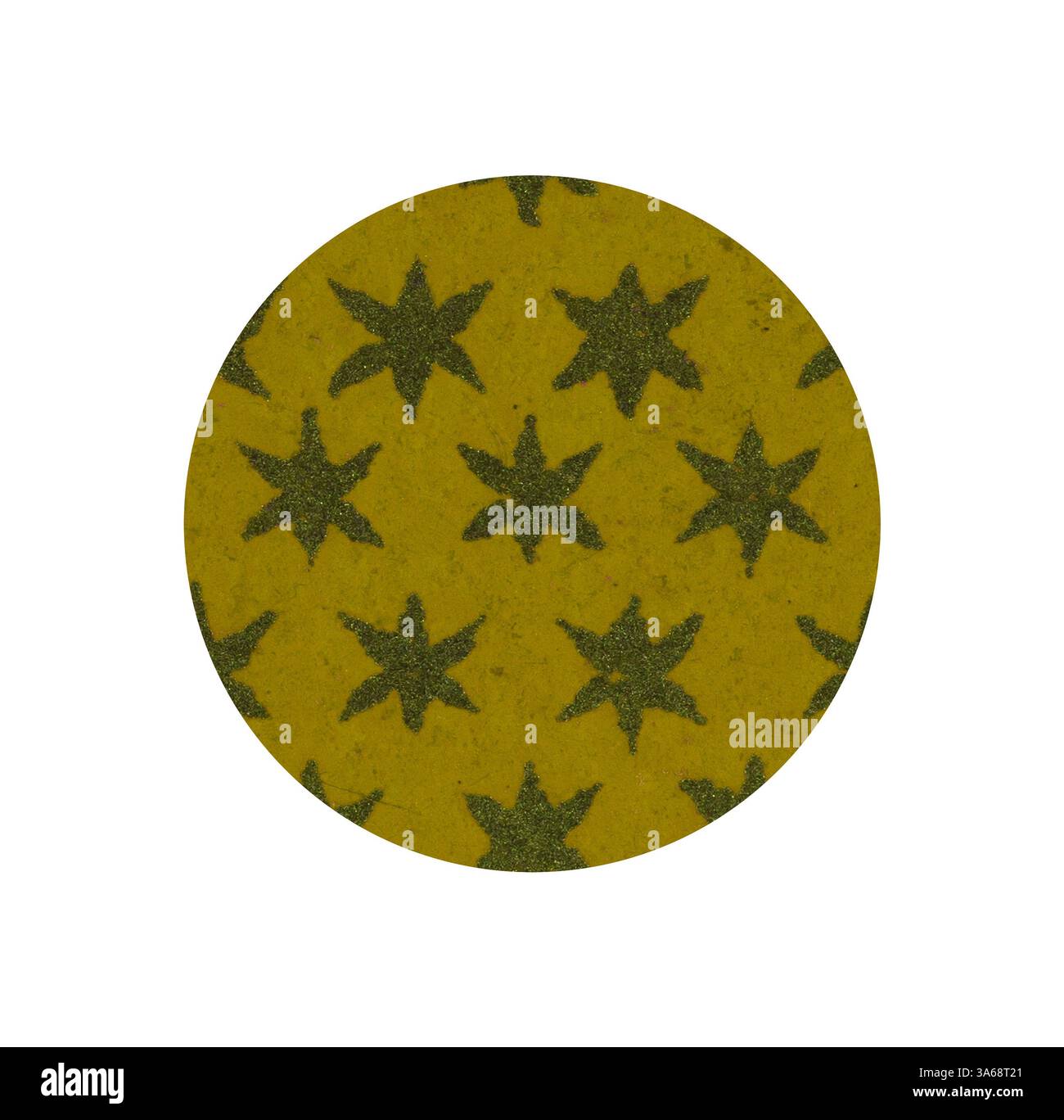 A circular design featuring a repeating pattern of star shapes in green ...