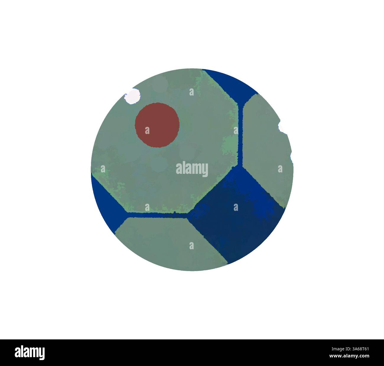 A stylized representation of a soccer ball featuring a mix of geometric ...