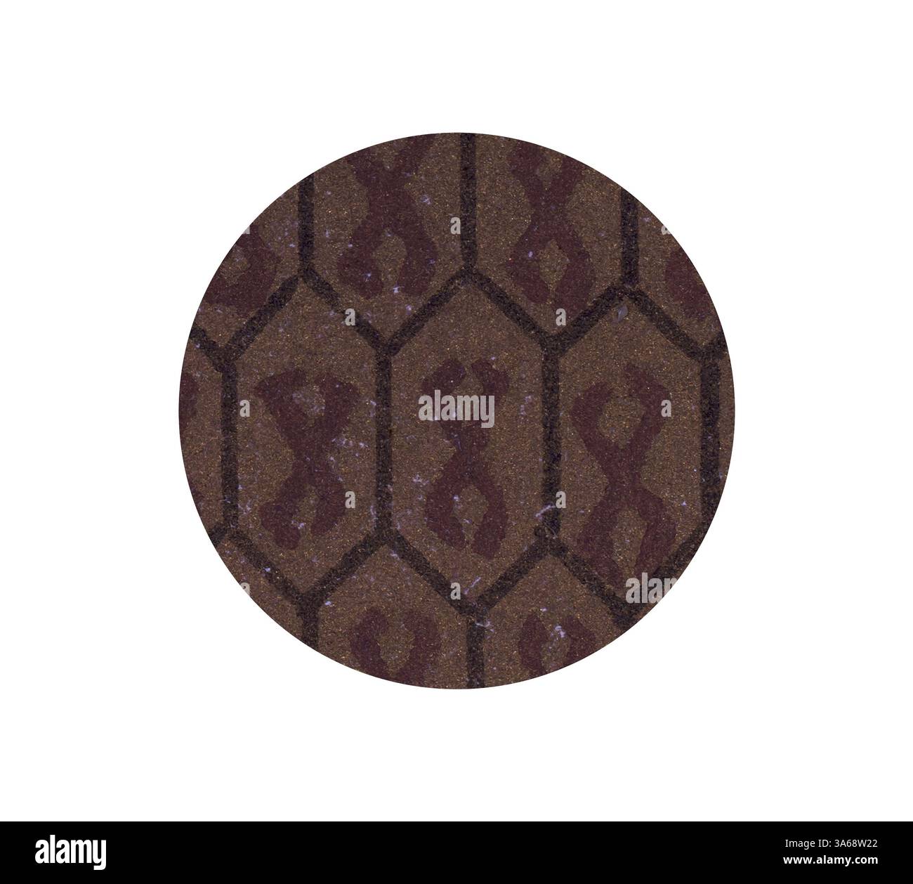 A circular pattern featuring a repeating geometric design in earthy ...