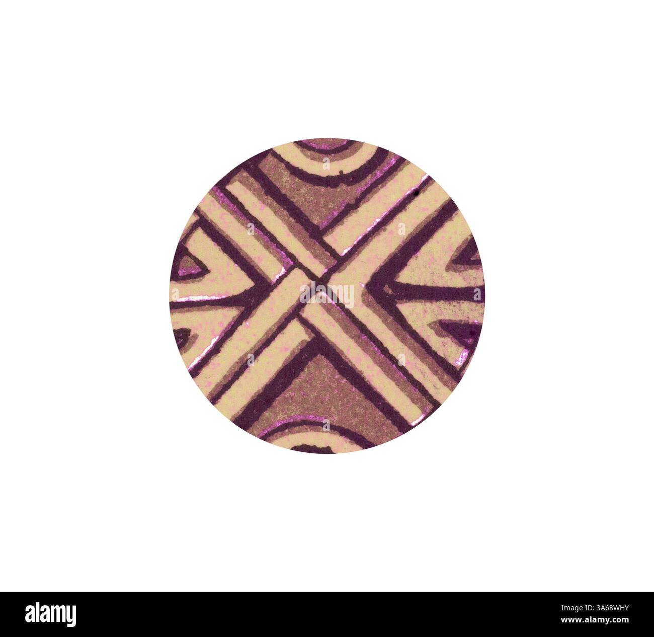 A circular design featuring intricate patterns with intersecting lines ...