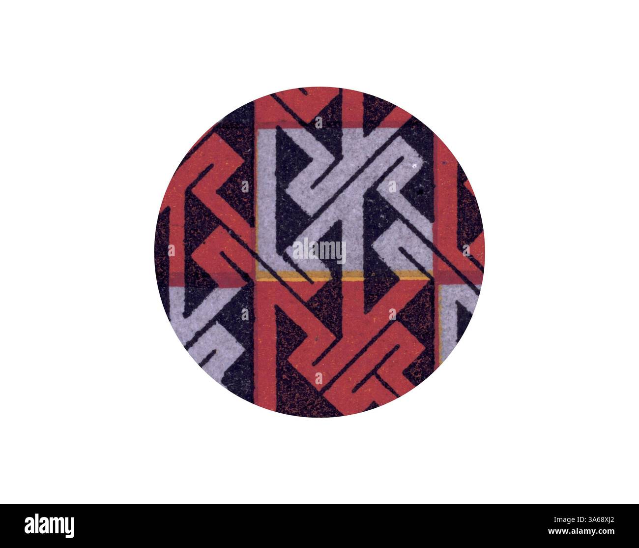 A vibrant geometric pattern featuring interlocking shapes in red, gray ...