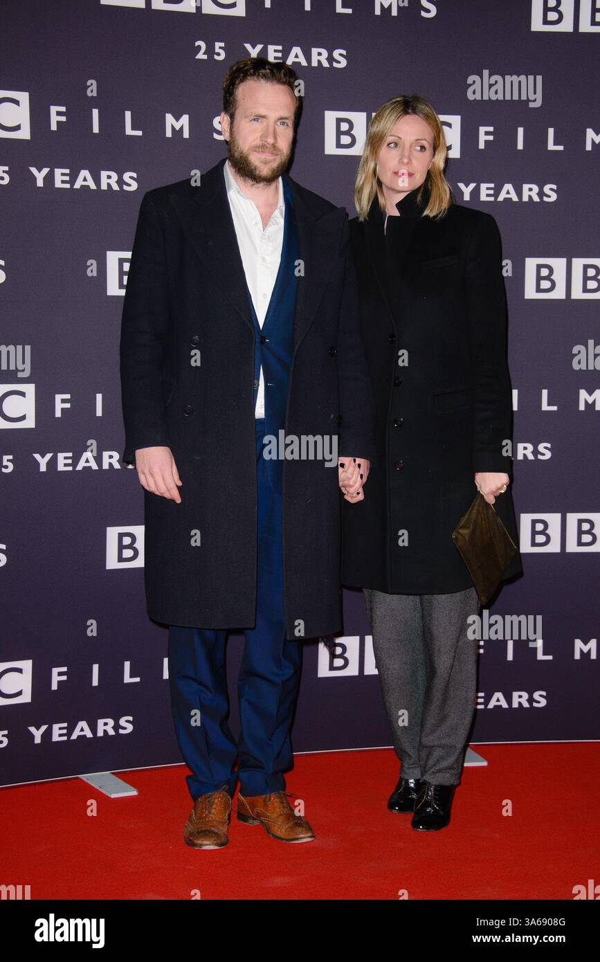 Rafe Spall and Elize du Toit attend the BBC Films’ 25th Anniversary ...