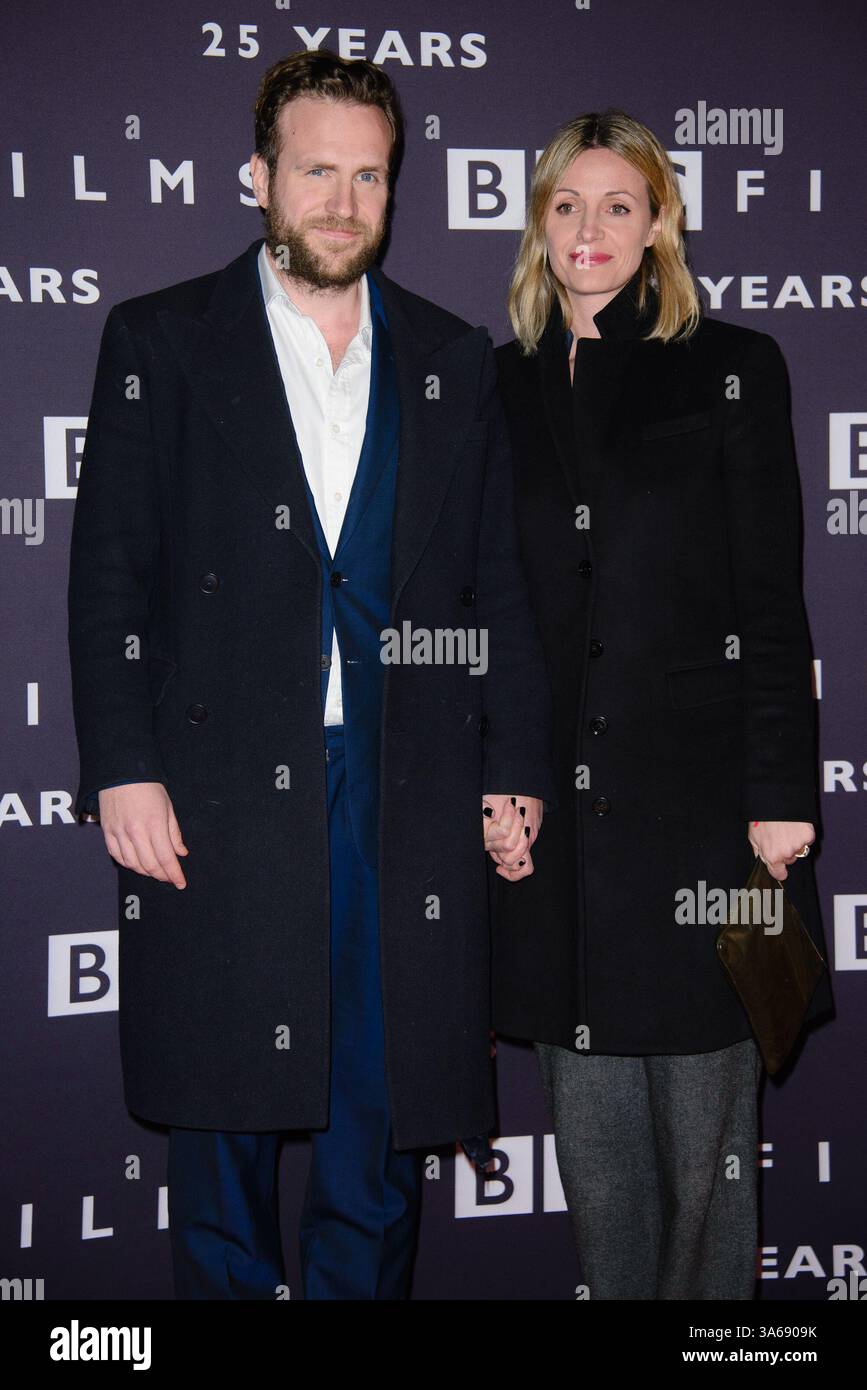 Rafe Spall and Elize du Toit attend the BBC Films’ 25th Anniversary ...