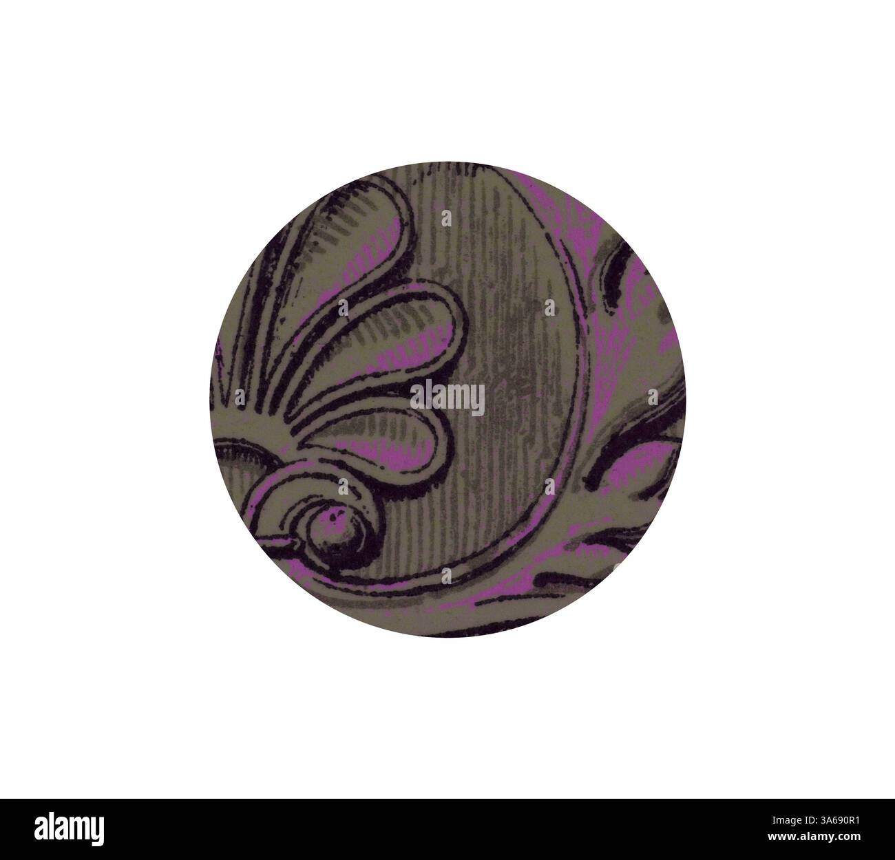 A circular design featuring intricate floral and scroll patterns ...