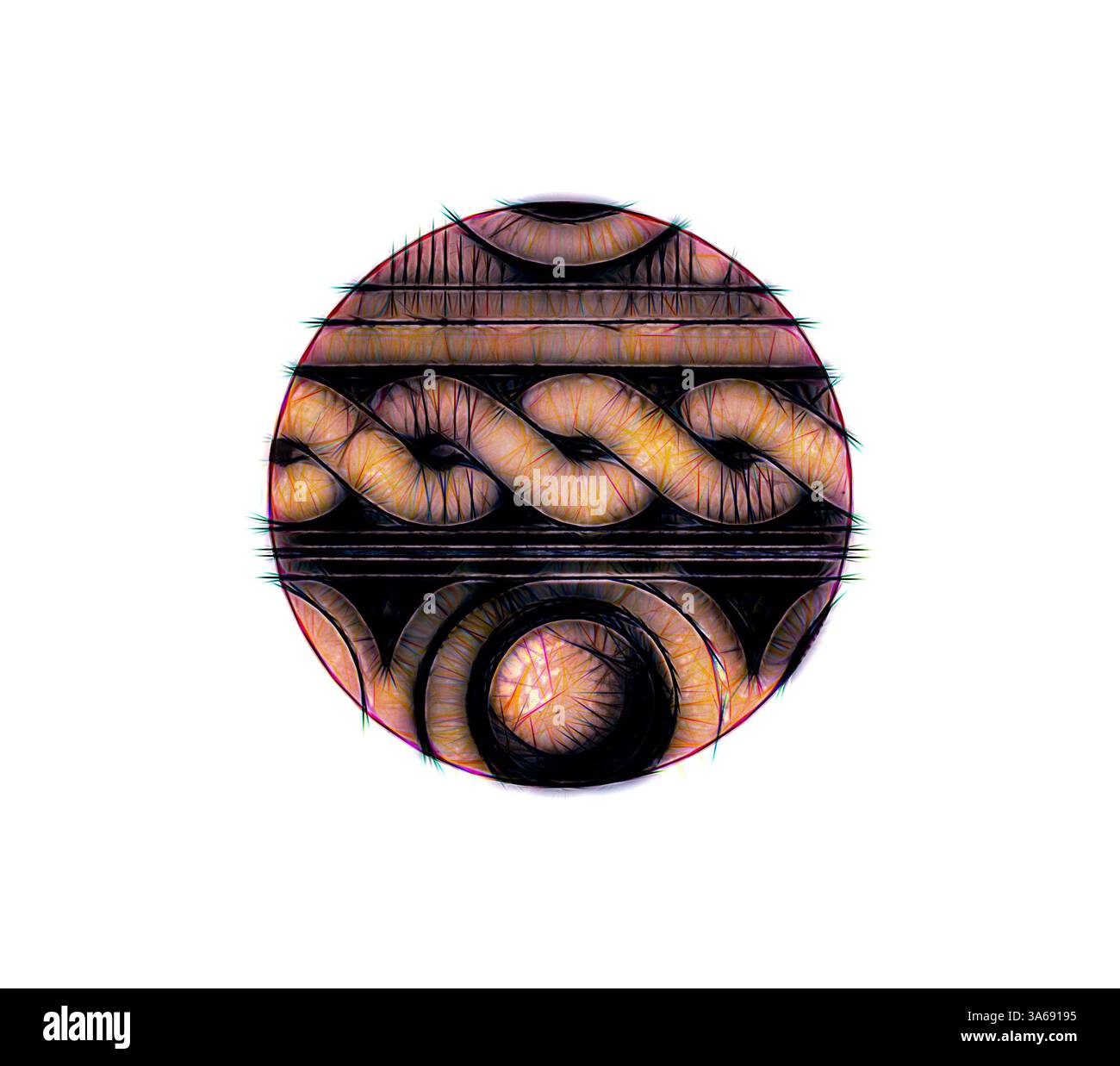 An abstract design featuring intricate patterns and textures, arranged ...