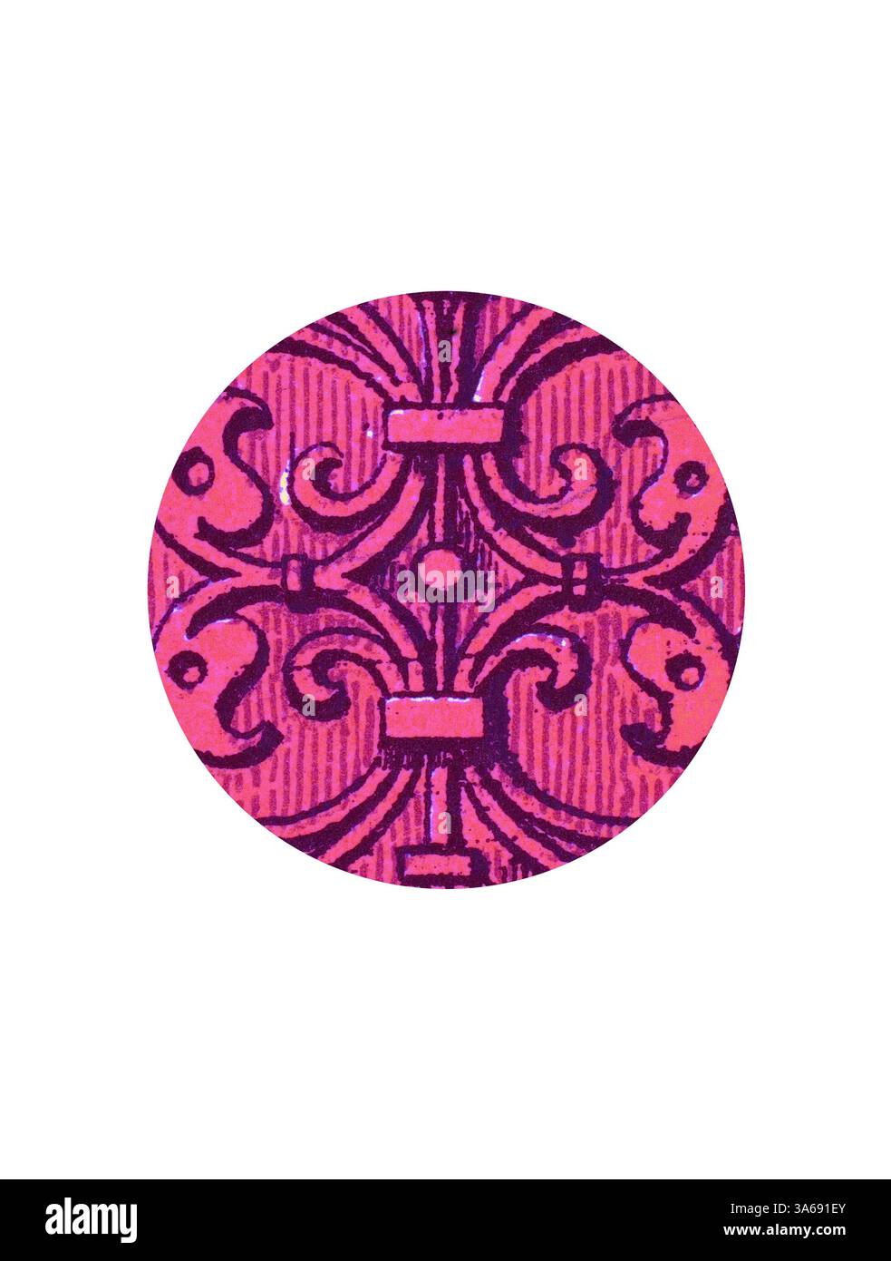 A circular design featuring an intricate floral pattern in vibrant ...