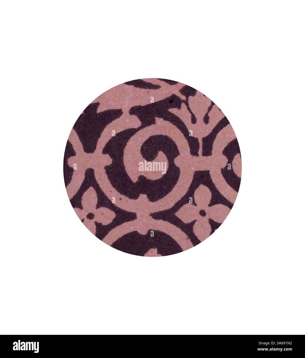 A circular pattern featuring intricate swirls and floral motifs ...