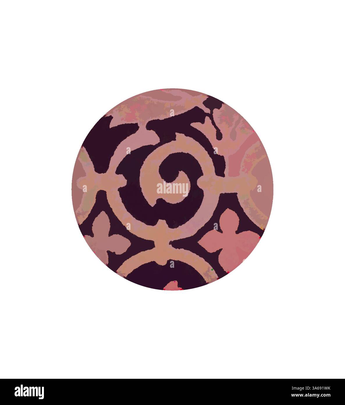 A circular design featuring intricate, swirling patterns and floral ...