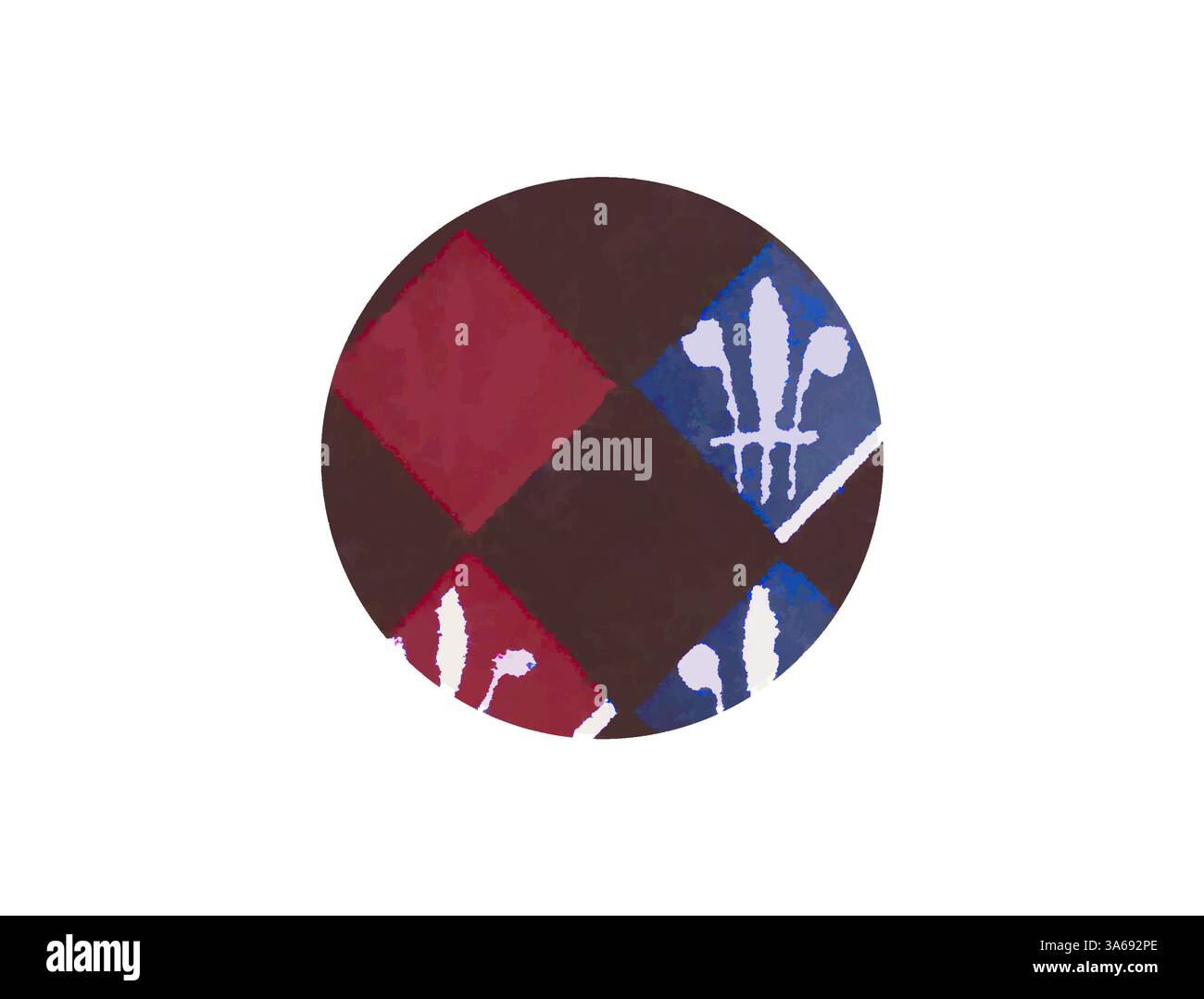 A circular design featuring a pattern of alternating diamond shapes in ...