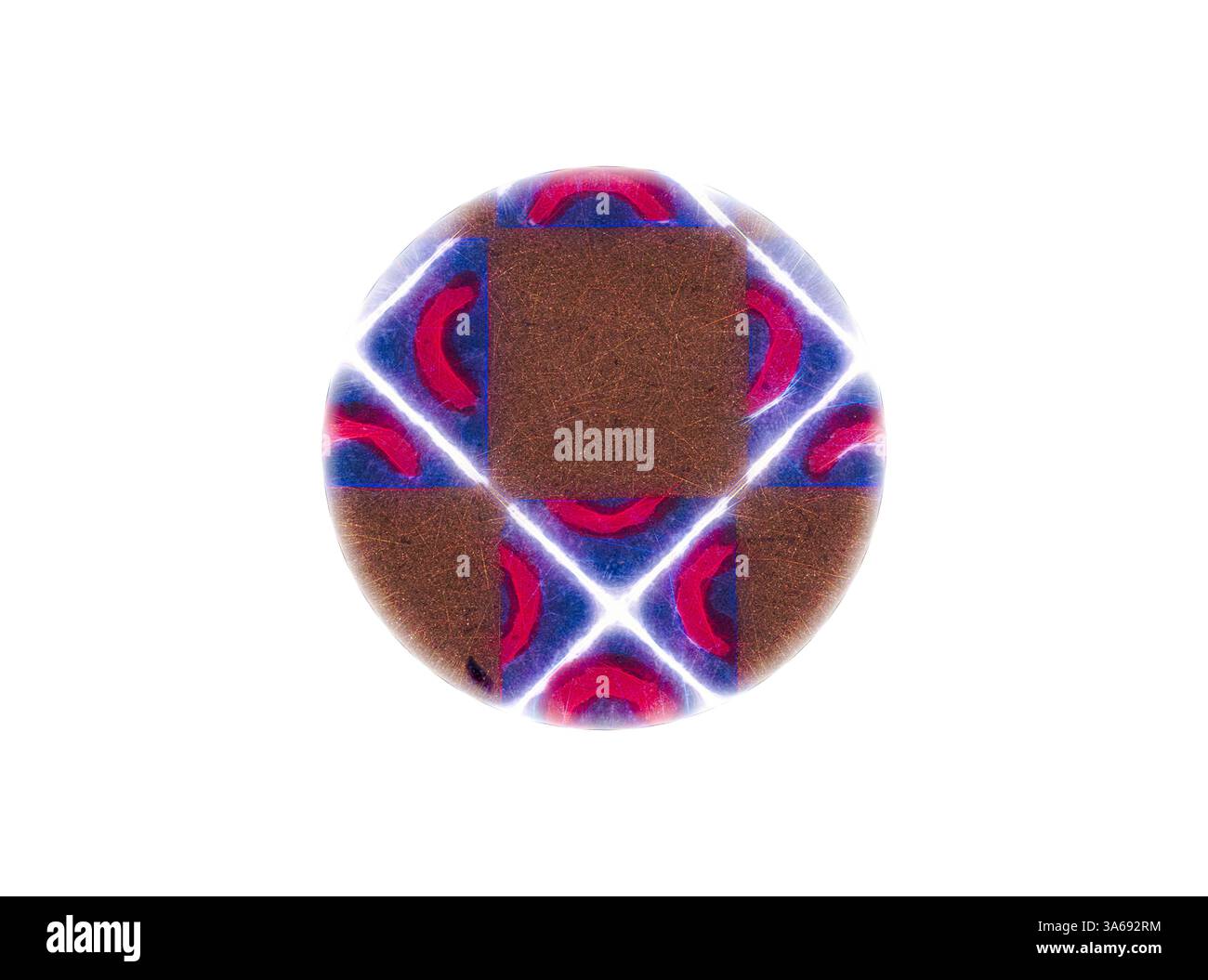 A circular design featuring intricate patterns with vibrant colors and ...