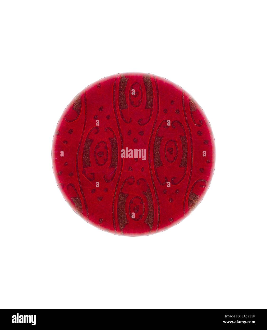 A vibrant circular surface featuring intricate patterns in shades of ...