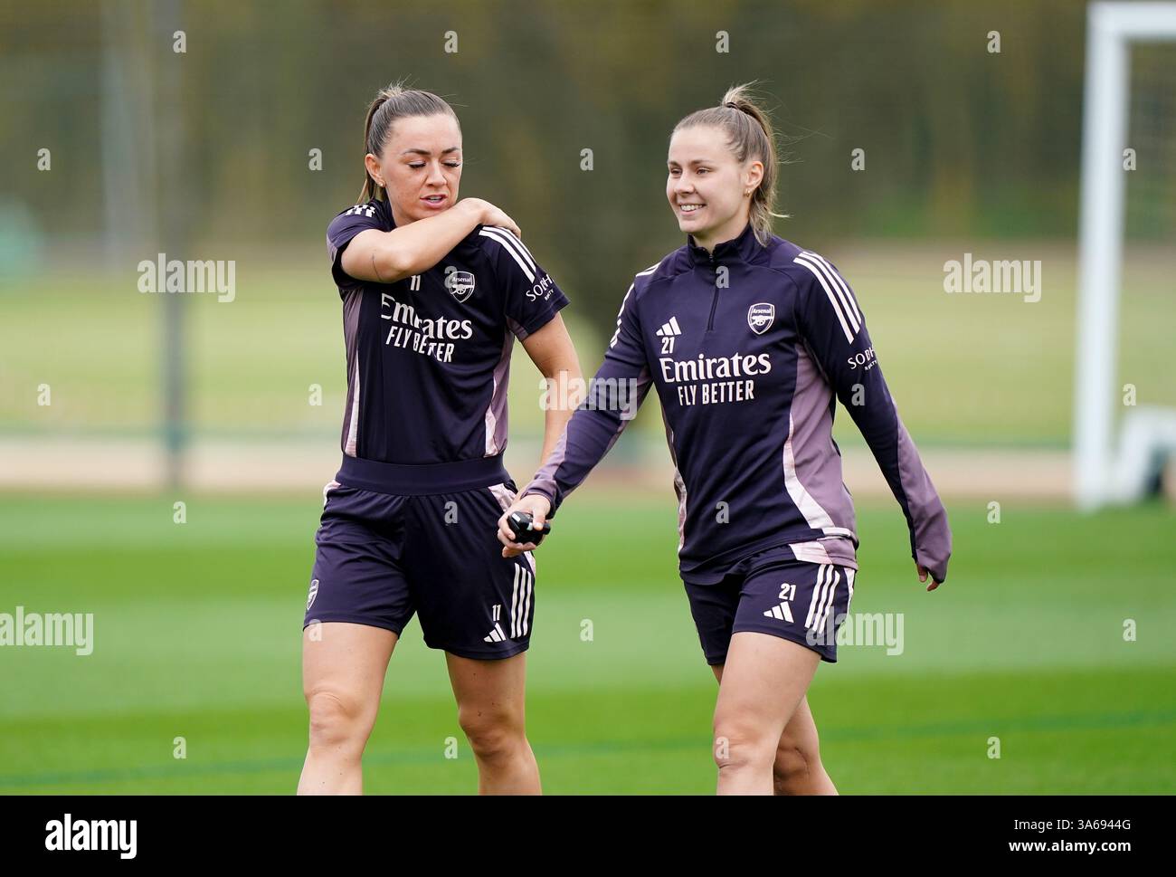 Arsenal's Katie McCabe (left) and Arsenal's Victoria Pelova (right ...