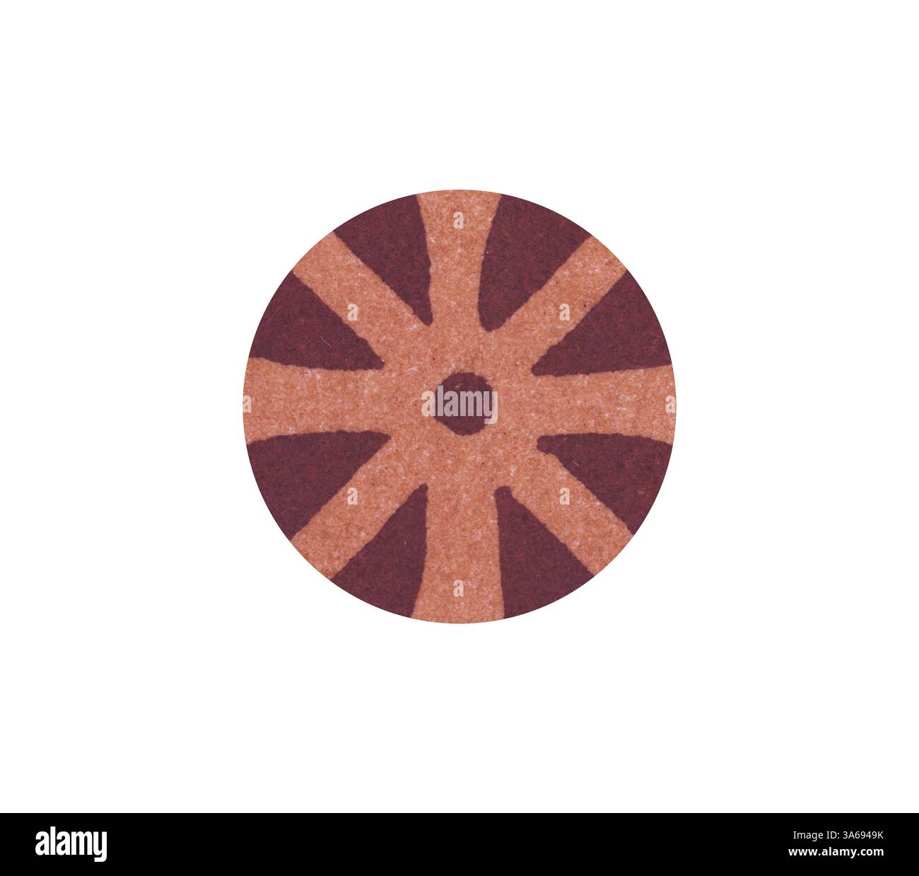 A circular design featuring a sunburst pattern, with alternating dark ...