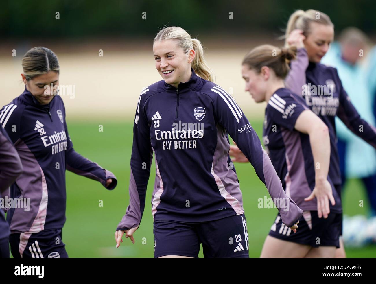 Arsenal's Alessia Russo during a training session at the Sobha Realty ...