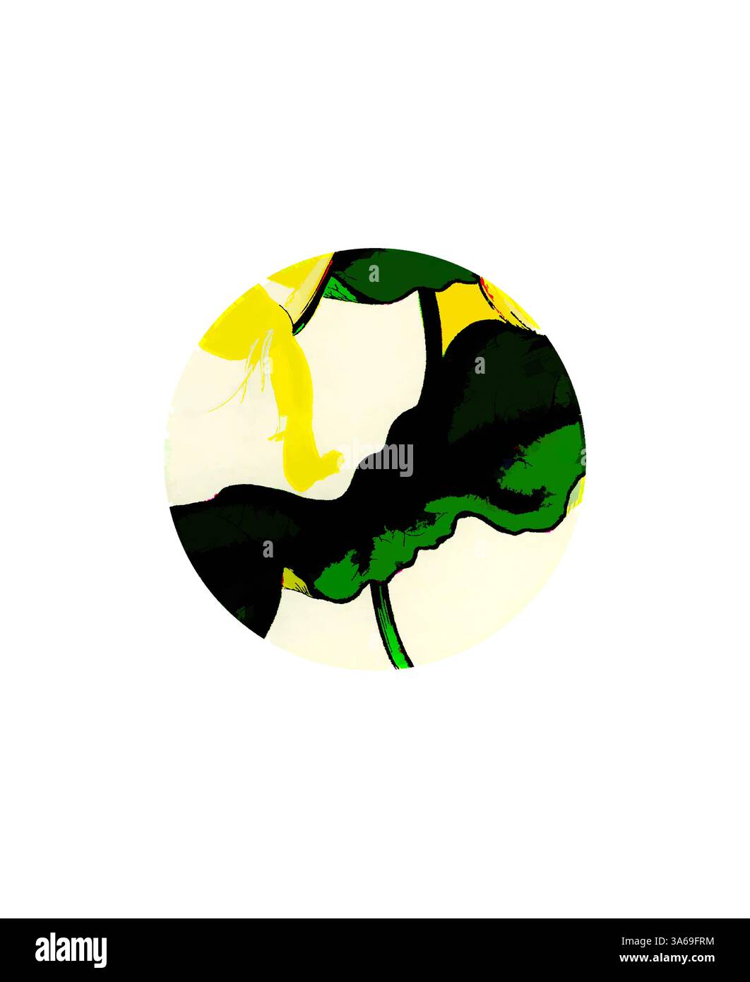 A vibrant composition featuring stylized yellow flowers intertwined ...