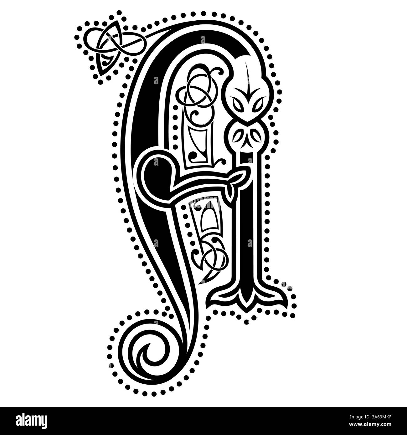 Initial letter A with vintage vintage, retro style. Vector uppercase ...