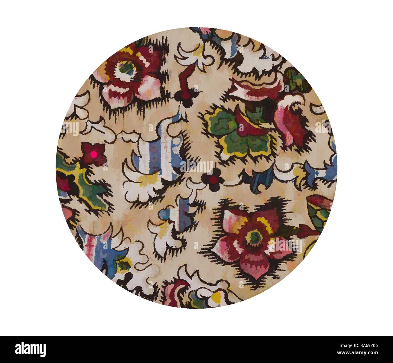 An intricate design featuring vibrant floral motifs intertwined with ...