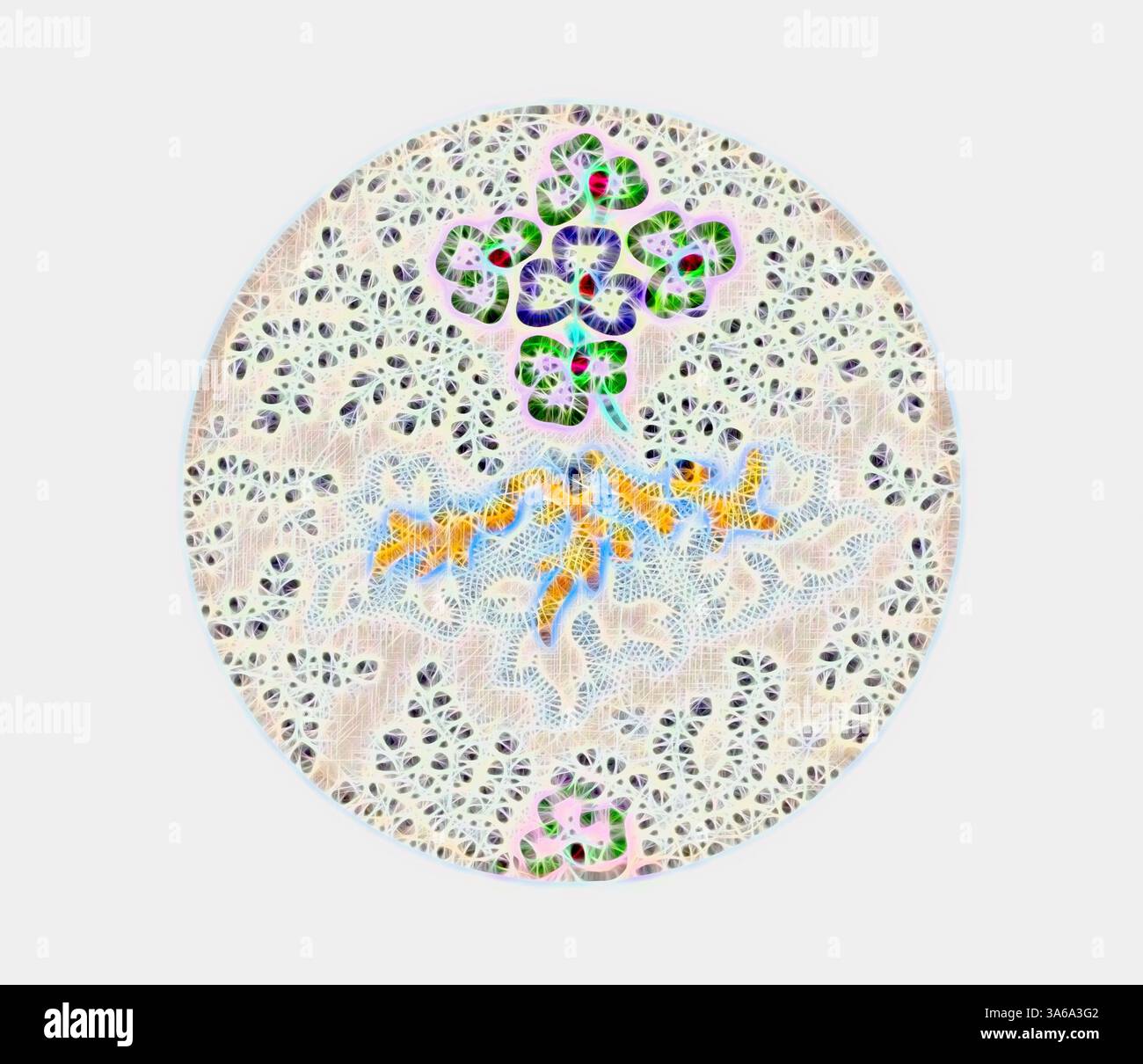 An intricate design featuring swirling patterns resembling floral ...