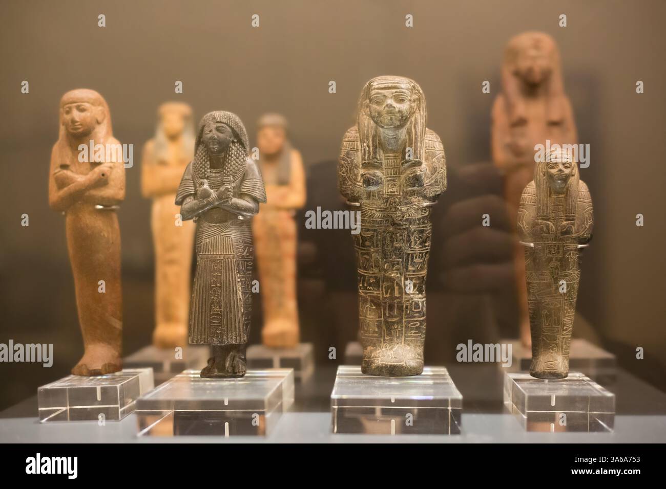 Shabtis. New Kingdom ,Ptolemaic Period,wood,plastered and painted wood ...