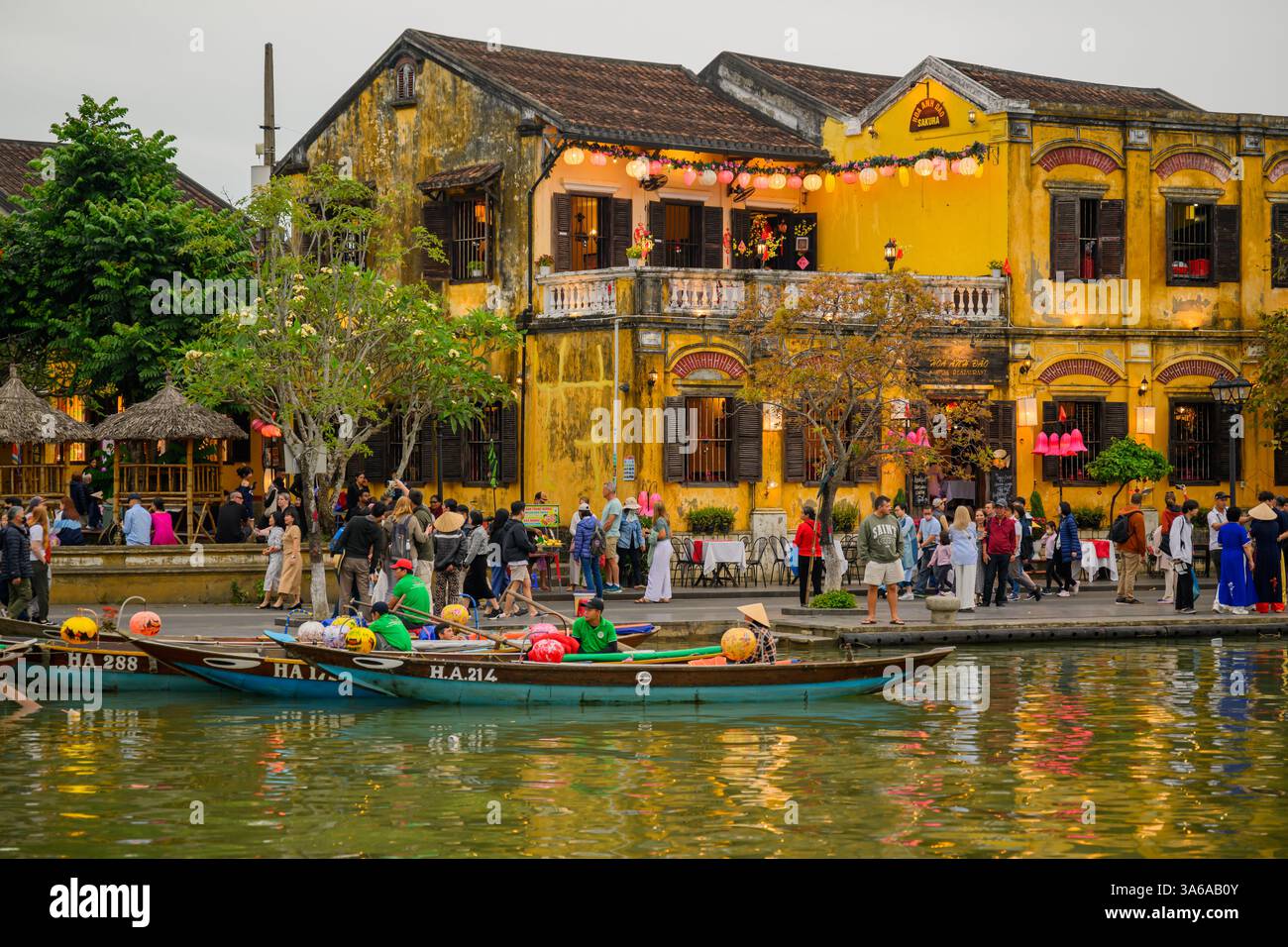 Taking an evening lantern boat ride at Hoi An, Vietnam Stock Photo - Alamy