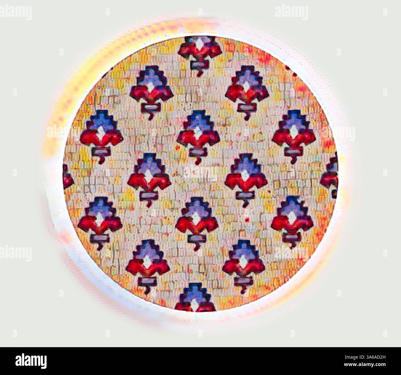 Repetitive pattern of stylized blue floral motifs hi-res stock ...