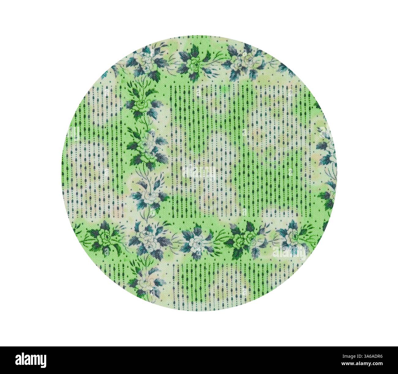 A circular design featuring a vibrant floral pattern intertwined with ...