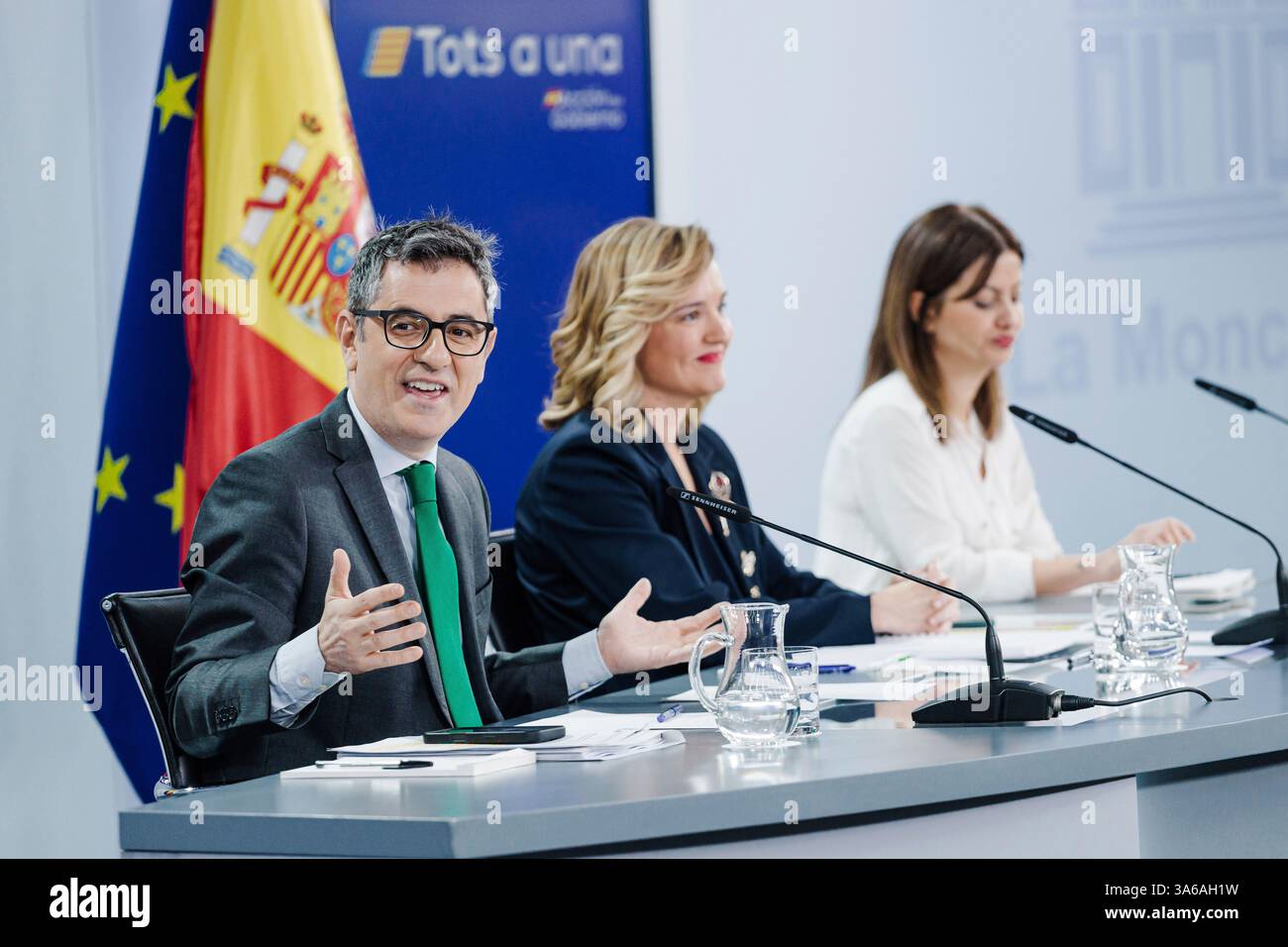 (L-R) The Minister of the Presidency, Relations with the Courts and ...