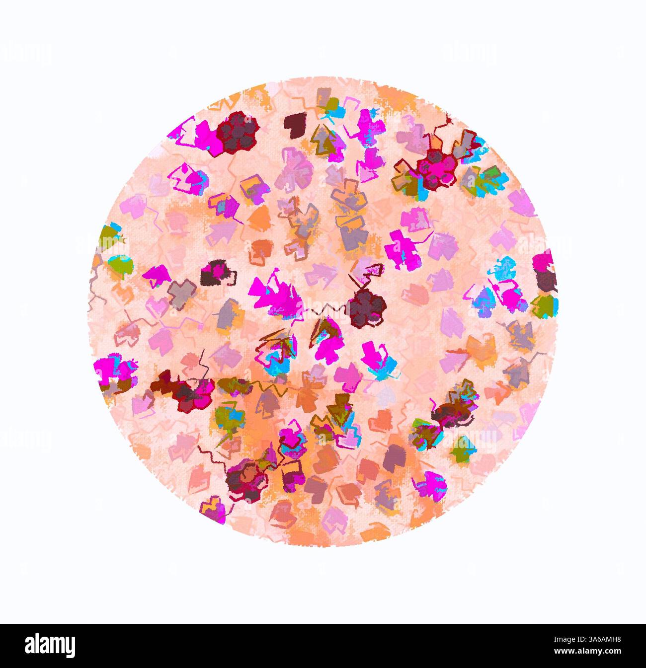 A vibrant, abstract composition featuring an array of colorful ...