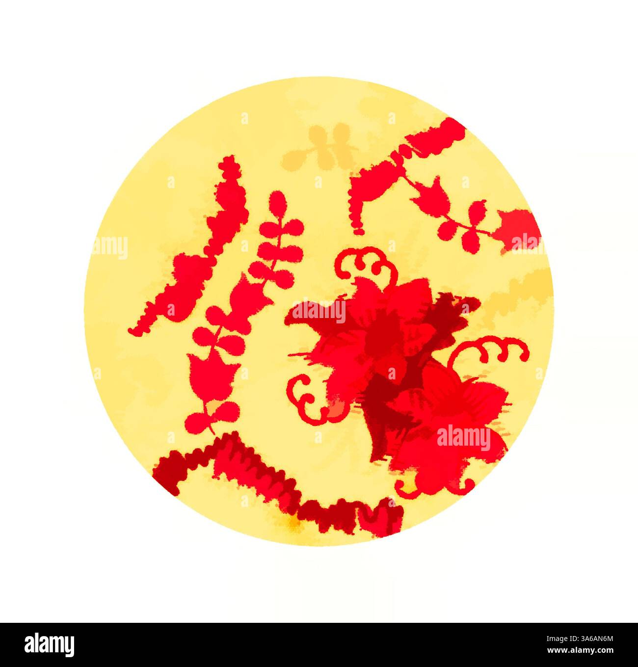 Overlapping botanical patterns in shades of red hi-res stock ...