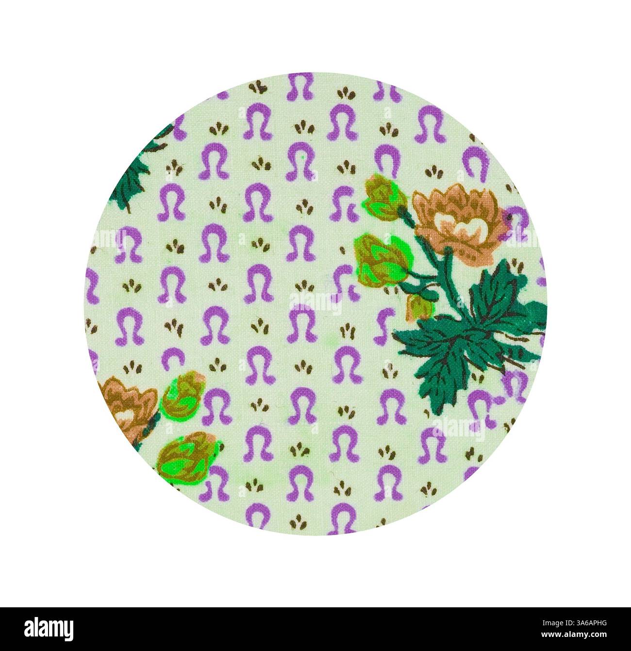 Repeating pattern of horseshoes alongside vibrant floral motifs hi-res ...