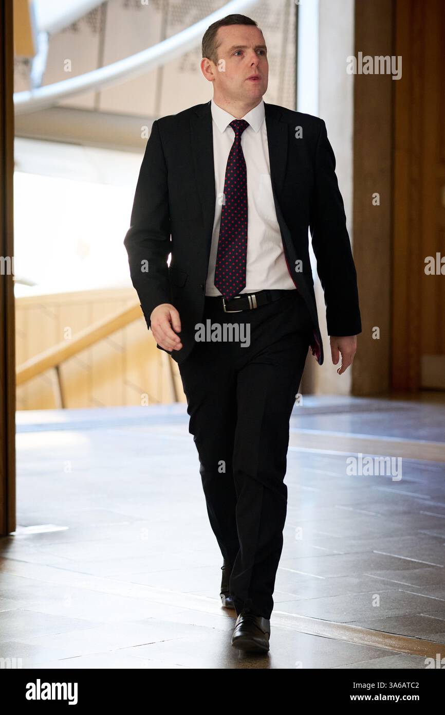 Edinburgh Scotland, UK 25 March 2025. Douglas Ross MSP at the Scottish ...