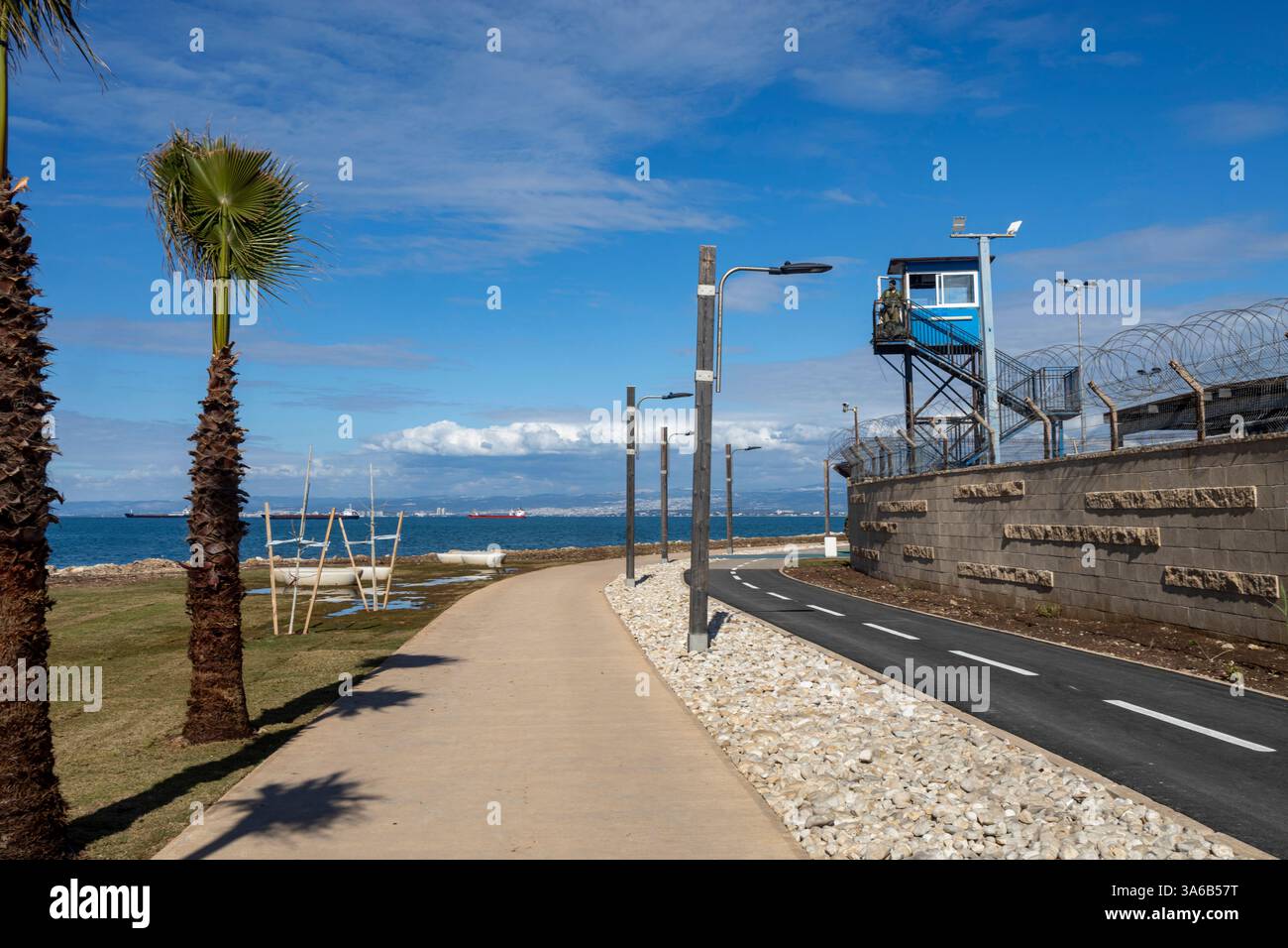 Haifa, Israel, March 21, 2025, view of the new promenade after the rain ...