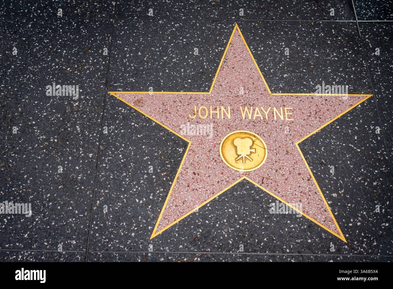 Picture of a star dedicated to John Wayne on the walk of fame Stock ...