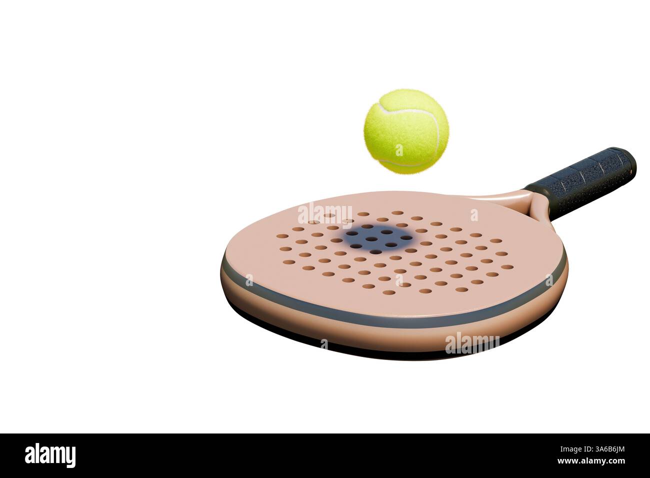 A paddle and ball ready for a game of padel tennis. 3d rendering Stock ...