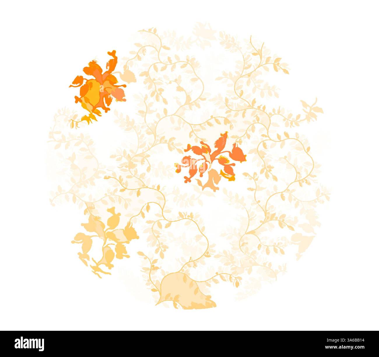 A delicate arrangement of intertwining floral patterns, featuring soft ...