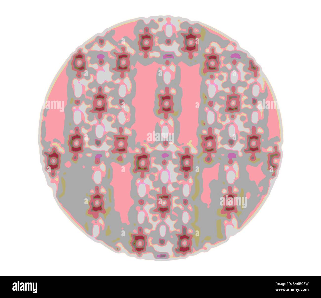 A circular design featuring an intricate pattern with overlapping ...