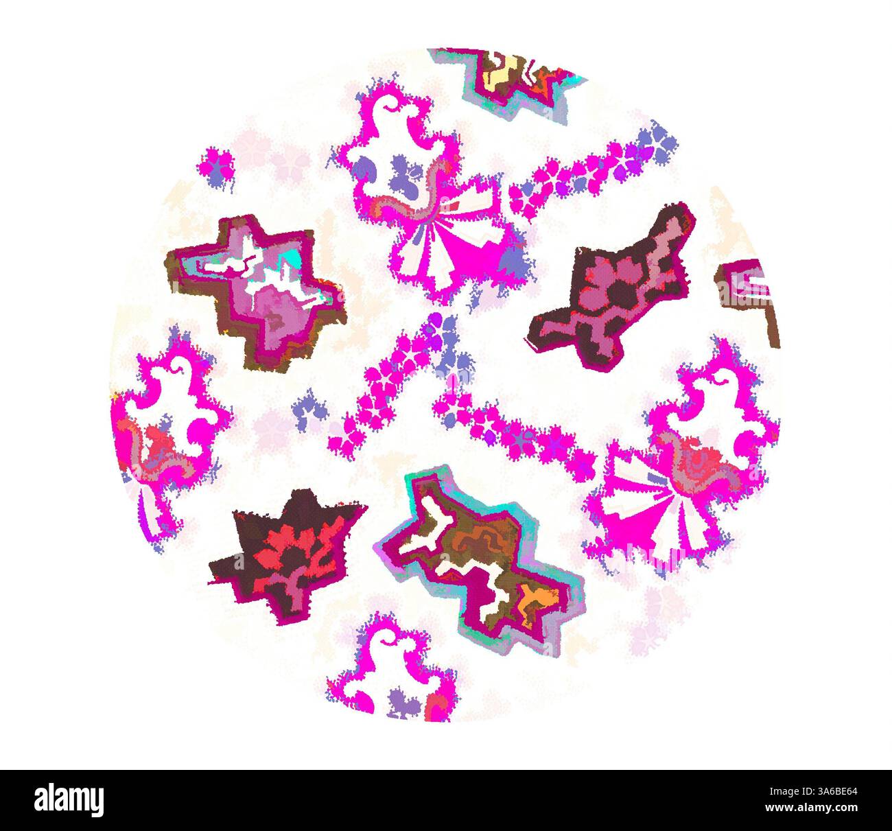 Intertwining shapes in vibrant shades of pink hi-res stock photography ...