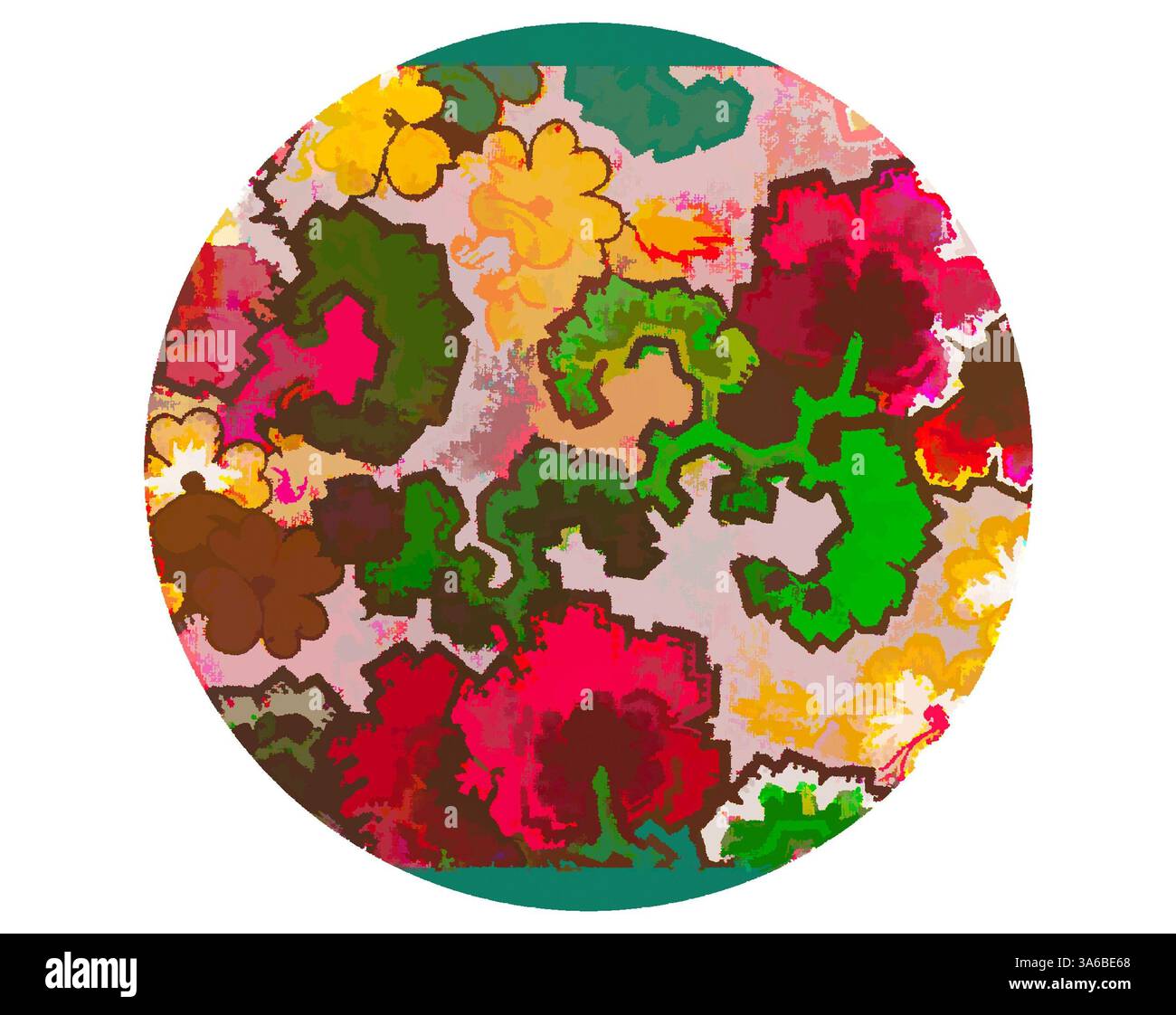 Vibrant arrangement of abstract floral patterns in red hi-res stock ...