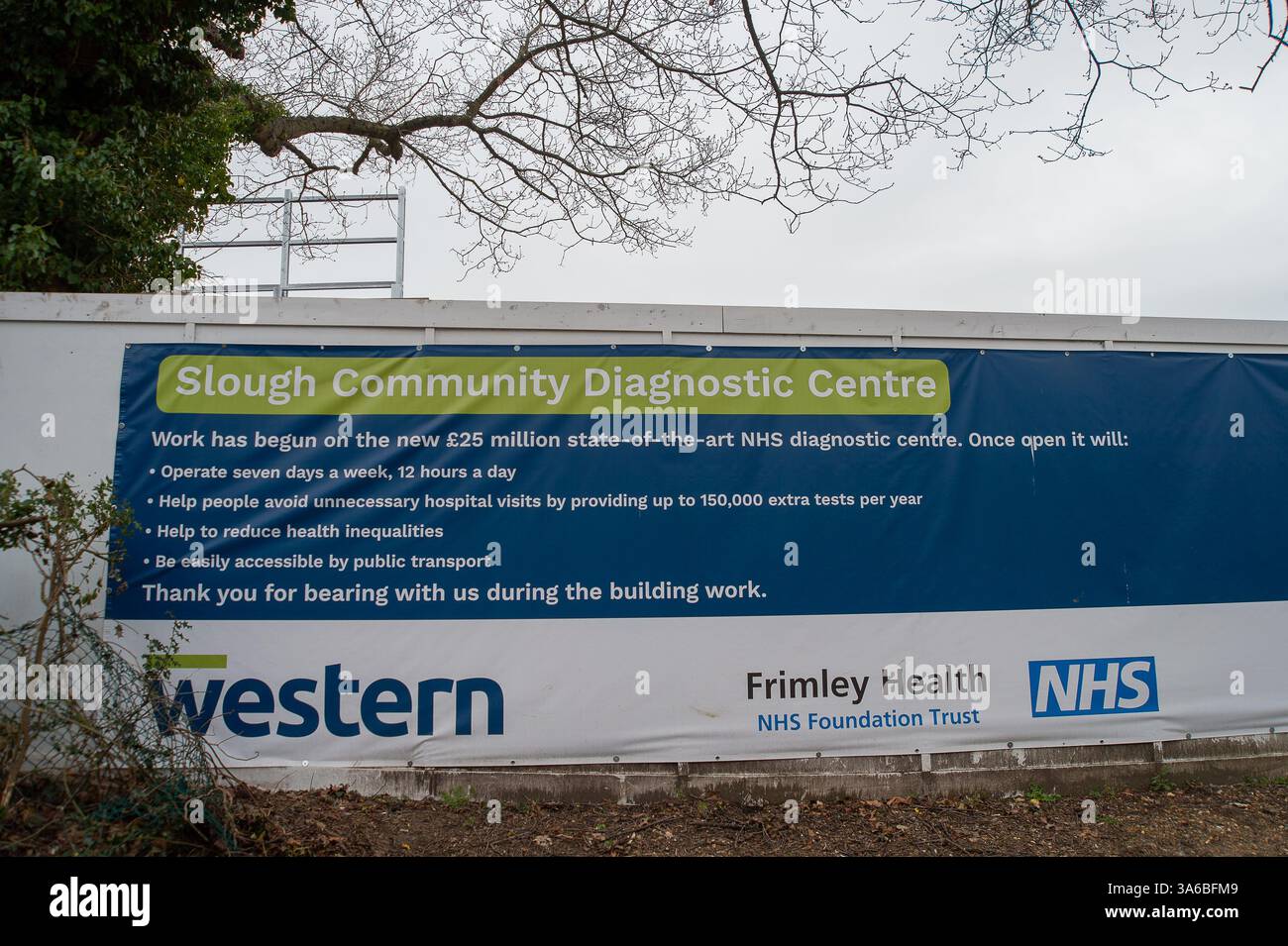 Slough, UK. 25th March, 2025. Construction work is well underway on the ...