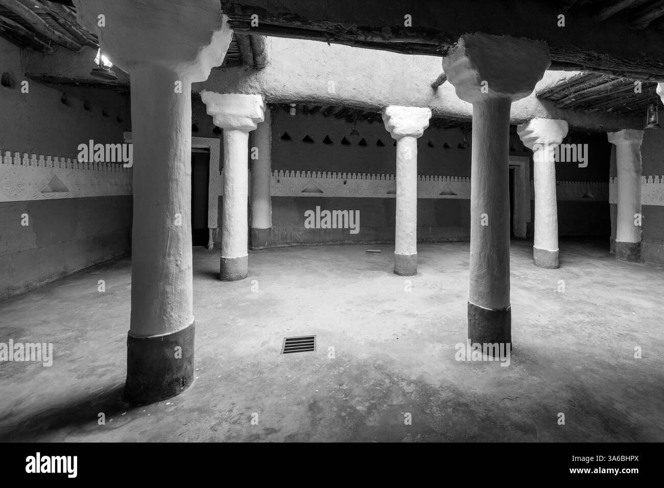 Courtyard of a traditional house in Shaqra. Shaqra is a traditional ...