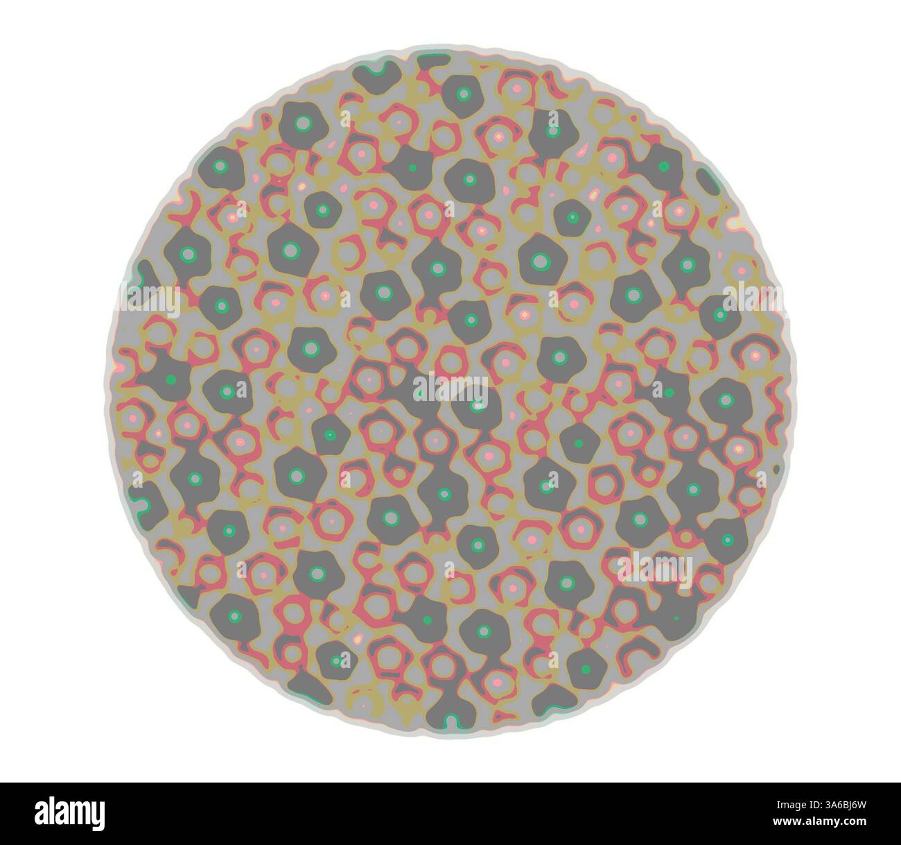 A circular design featuring an intricate pattern of overlapping shapes ...