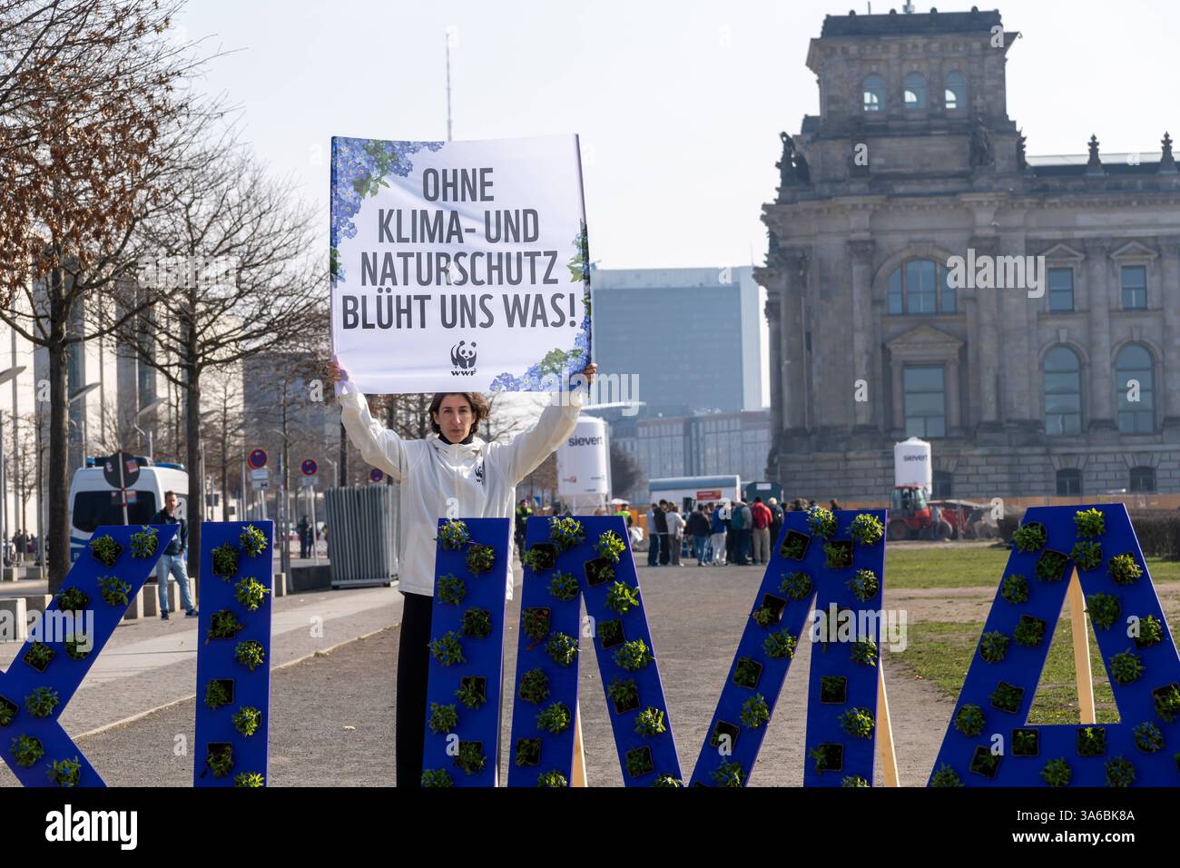 Berlin, Germany - March 25, 2025: WWF demonstration in front of the ...