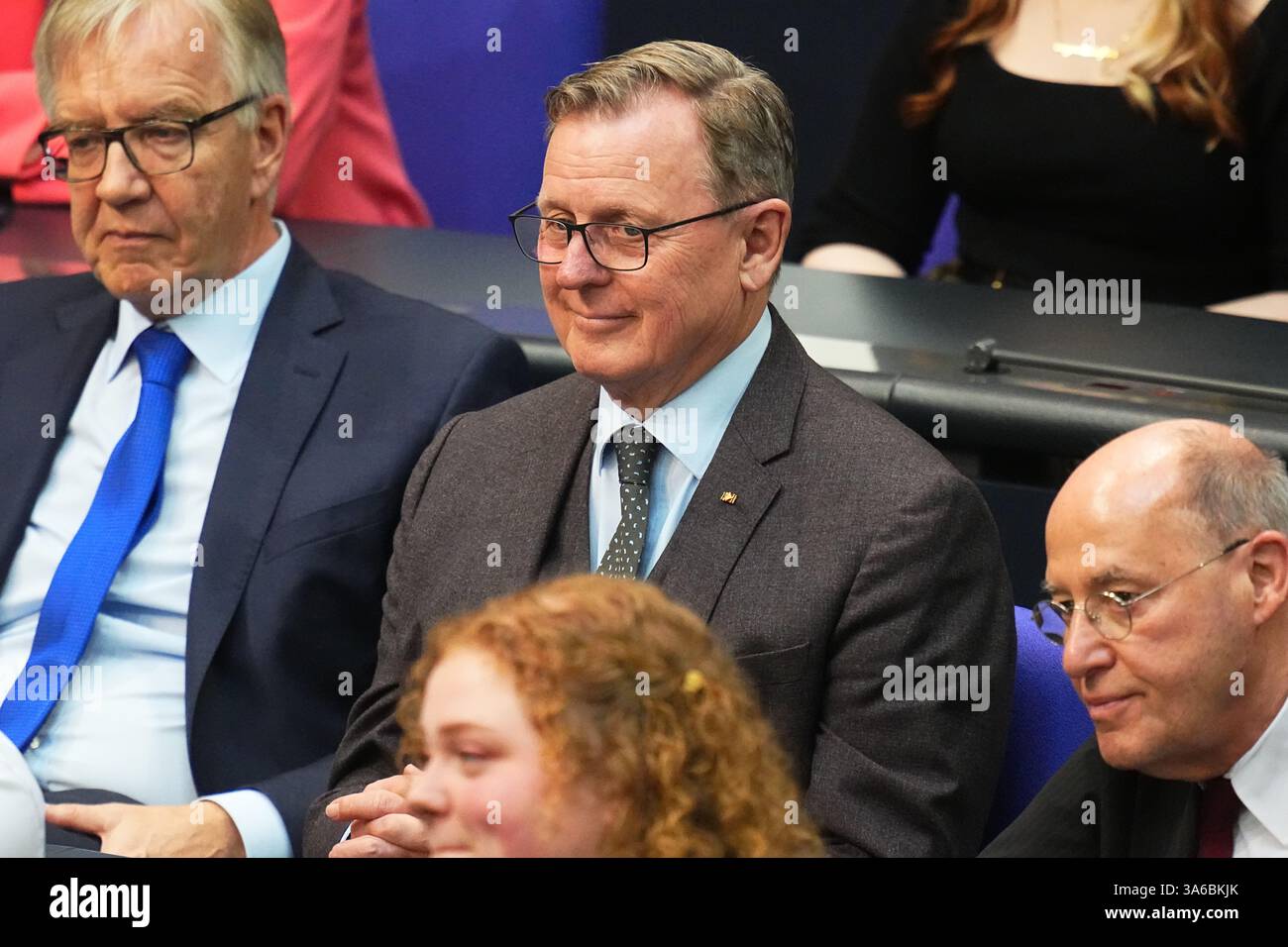 Berlin, Germany. 25th Mar, 2025. Bodo Ramelow (M Die Linke), former ...
