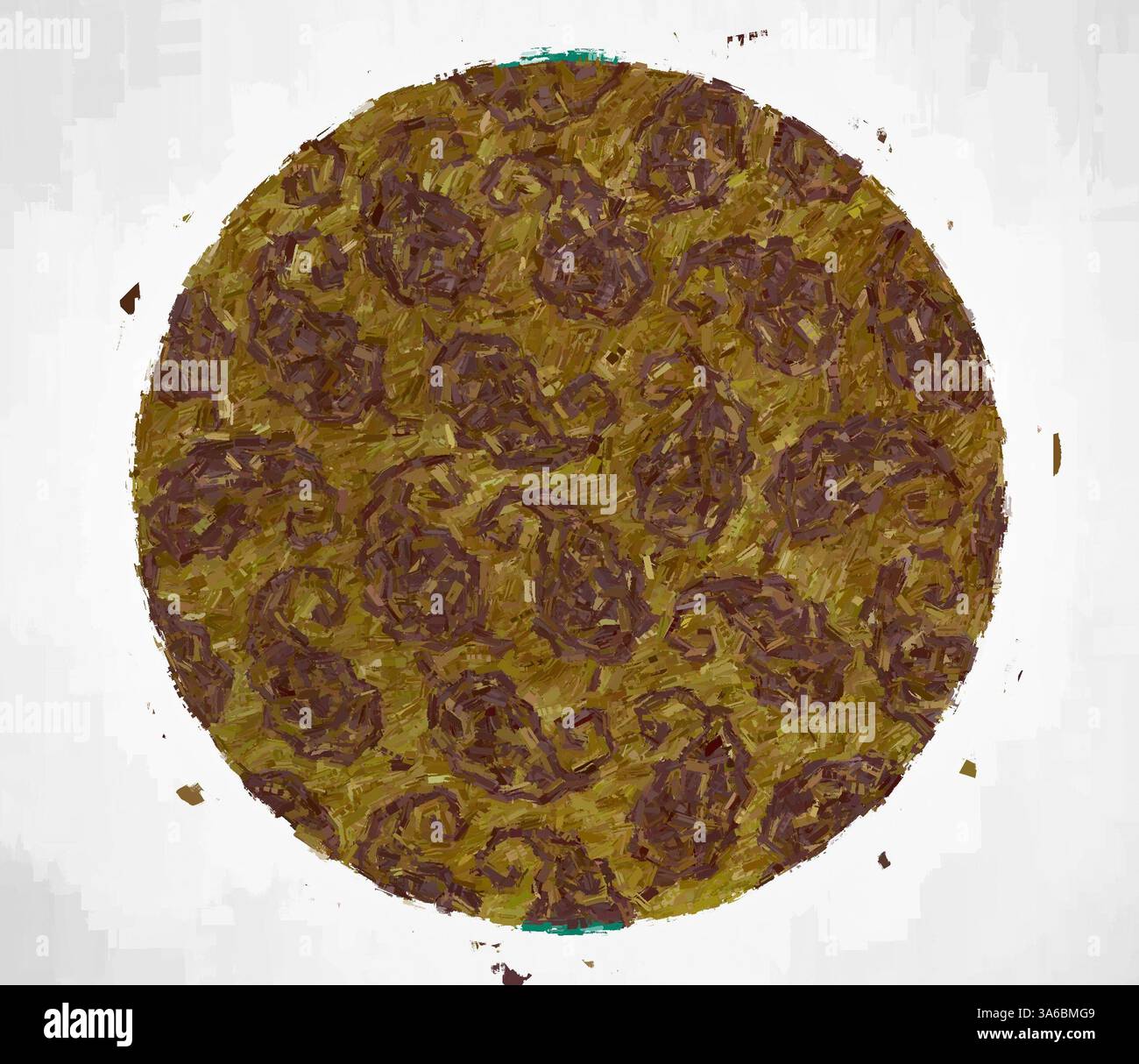 A circular pattern filled with swirling designs in earthy tones ...