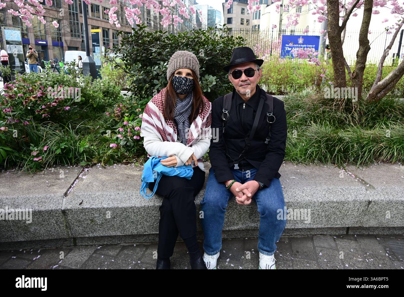 LONDON, UK. 25th Mar, 2025. Spring season is coming. The pink cherry ...