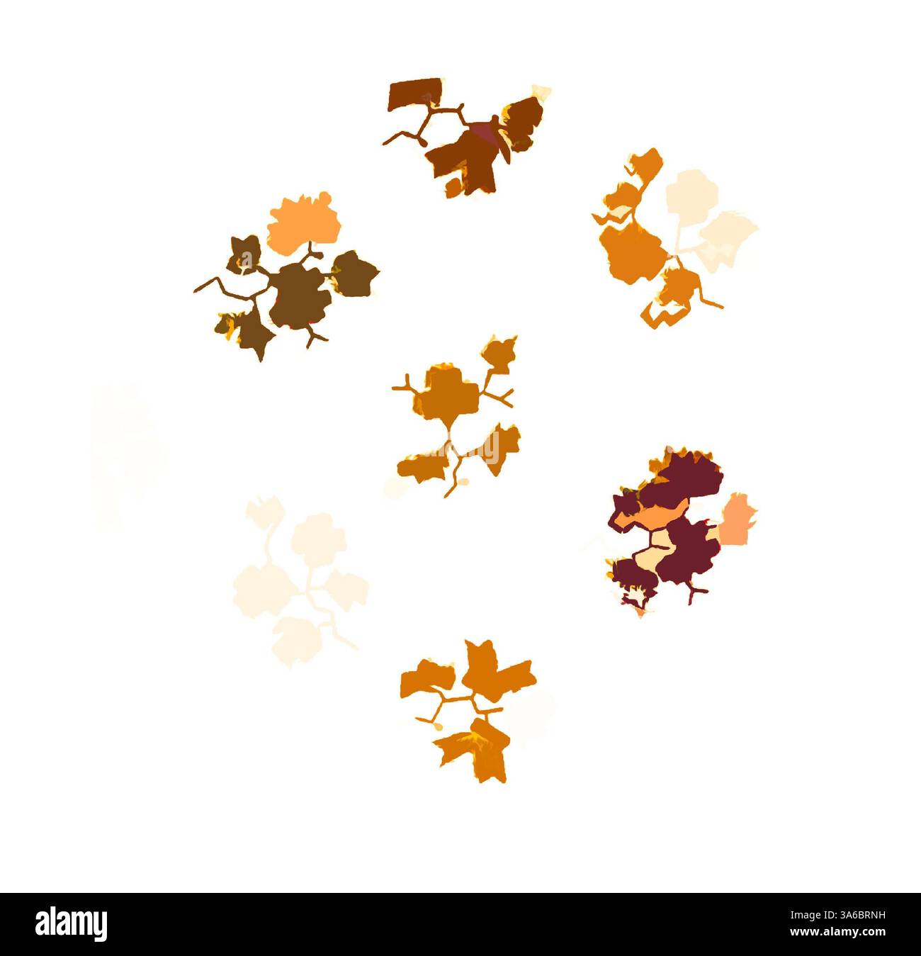 Abstract leaf shapes in various shades of earthy colors hi-res stock ...