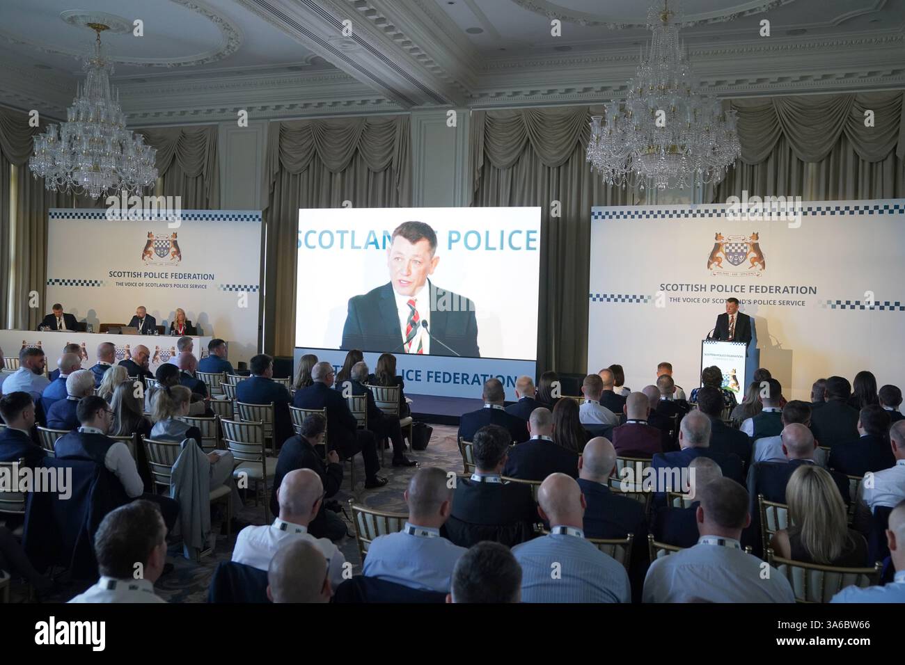 SPF chair David Threadgold speaking during the Scottish Police ...