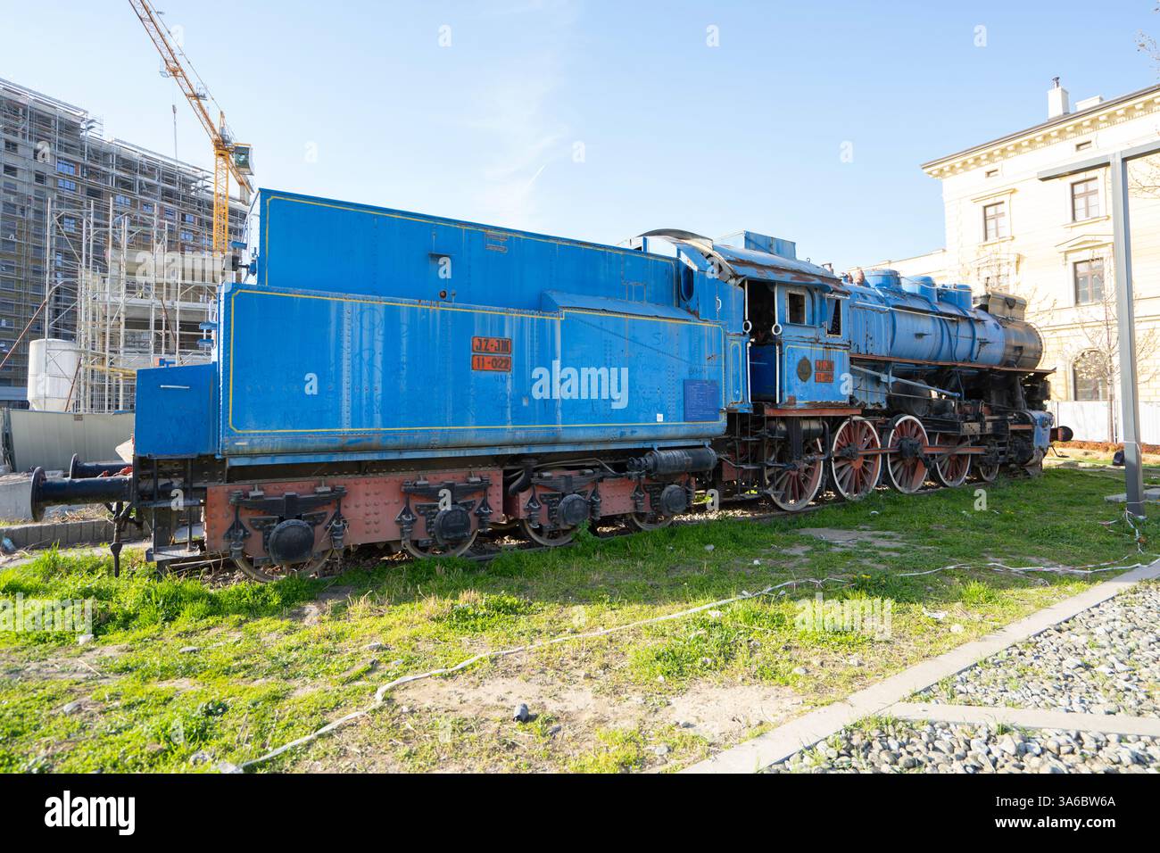 Belgrade, Serbia. March 21 2025. an old locomotive in the square in ...