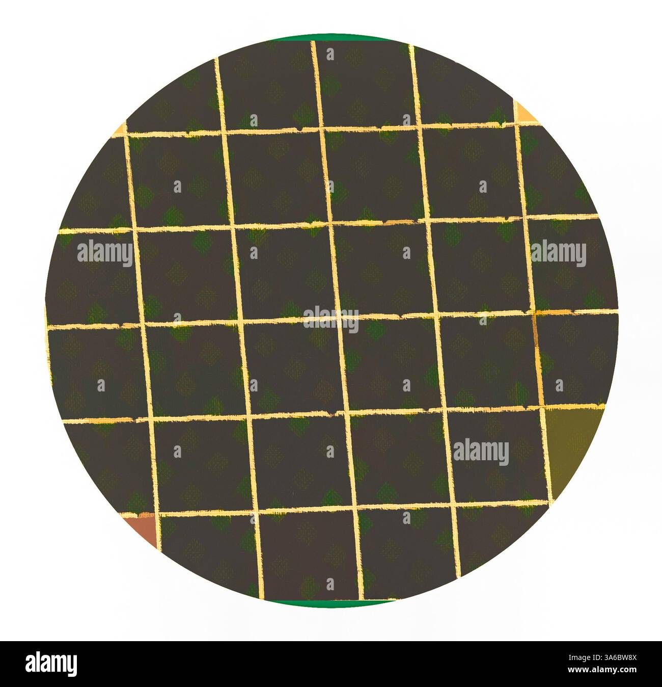 A circular grid pattern featuring a series of intersecting lines that ...
