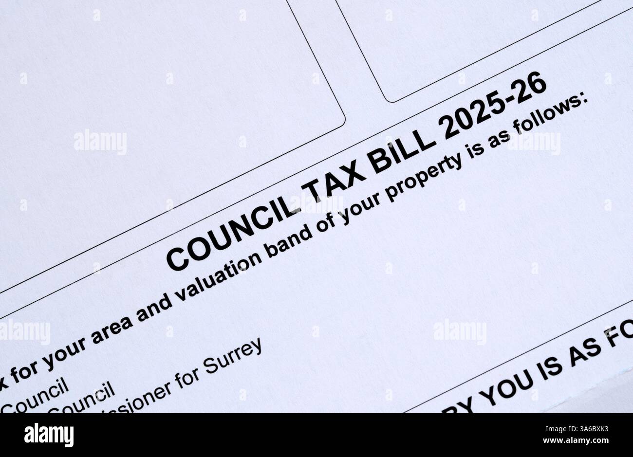 Council Tax bill 2025-2026 Stock Photo - Alamy